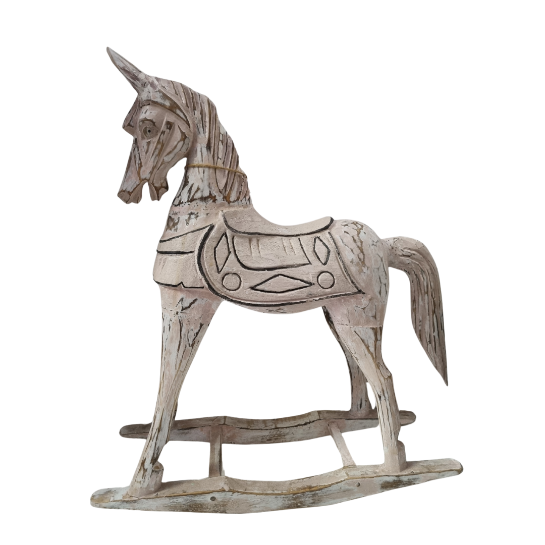 Handcrafted Rustic Rocking Horse Decor - Azure Decor