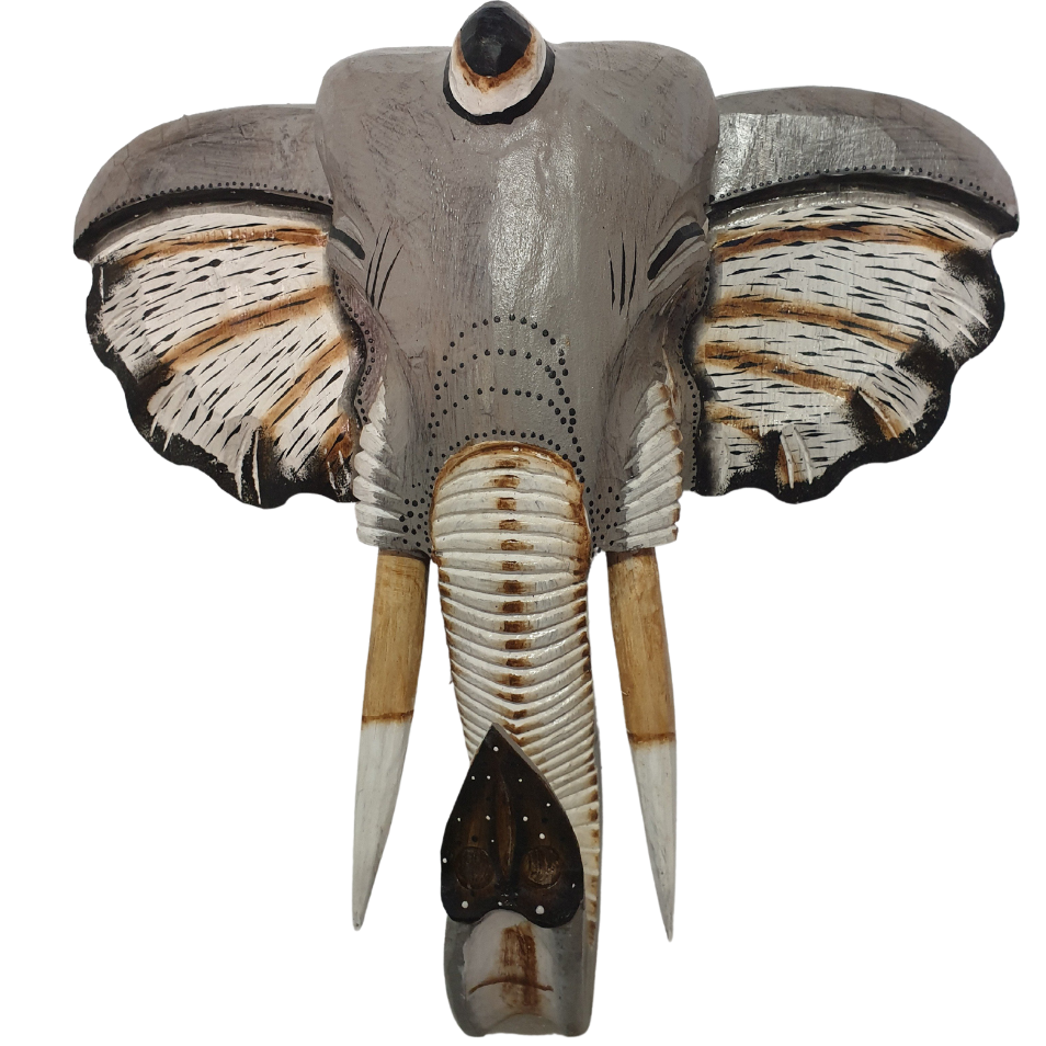Elephant Carving Wall Décor: Handcrafted Elegance - Azure Decor