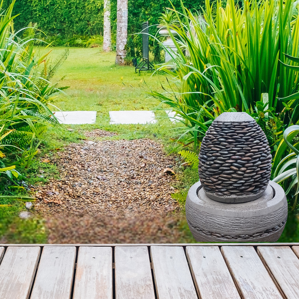 Pebble Round Ball Water Fountain - Azure Decor