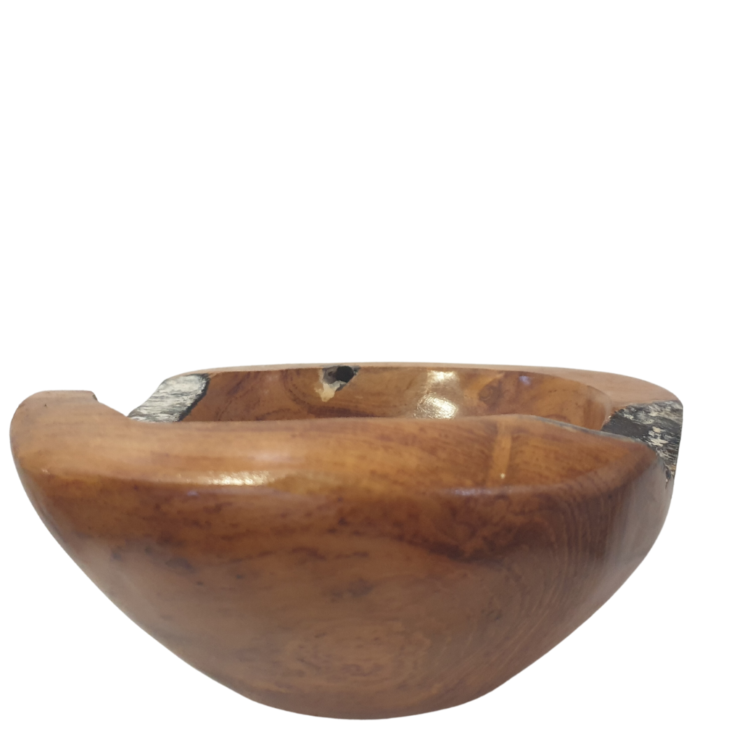 Natural Wooden Bowl - Abstract Design - Azure Decor