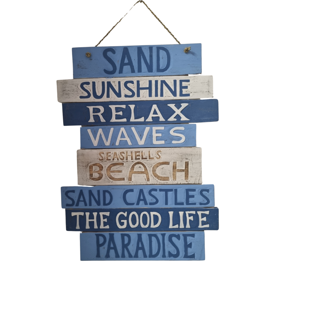Coastal Beach House Wall Sign: Rustic Charm for Walls - Azure Decor