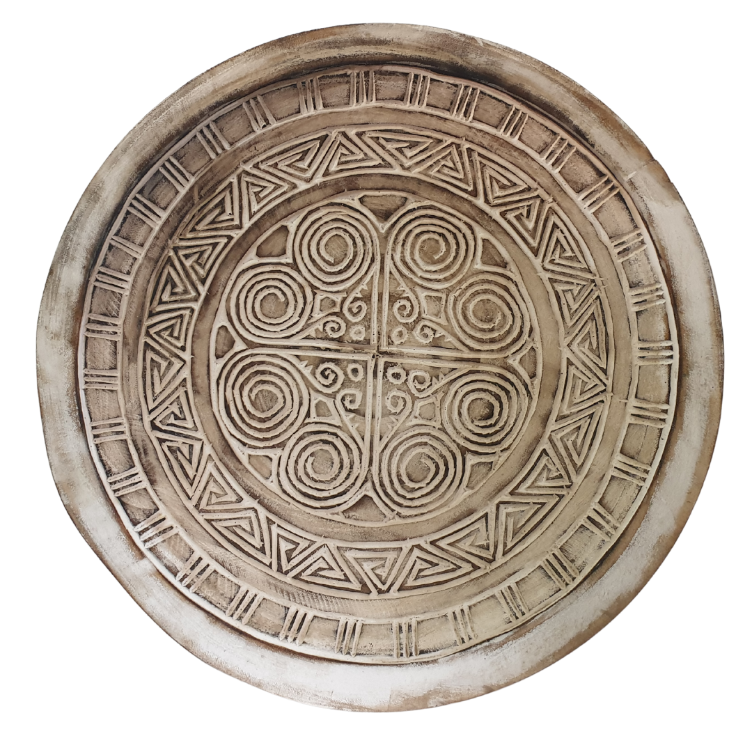 Small Tribal Art Platter | White