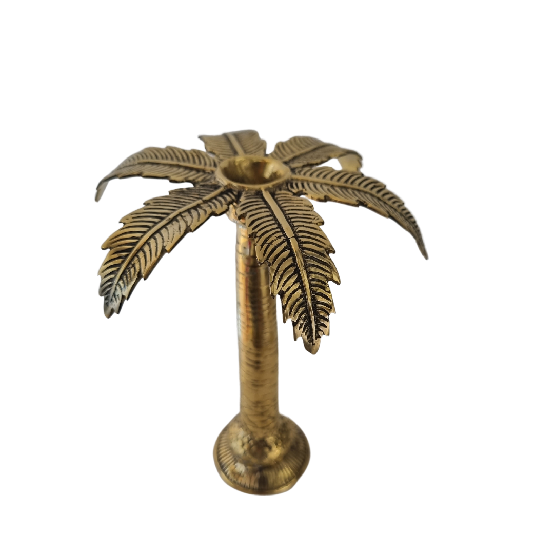 Palm Tree Brass Candle Holders for Elegant Decor - Azure Decor