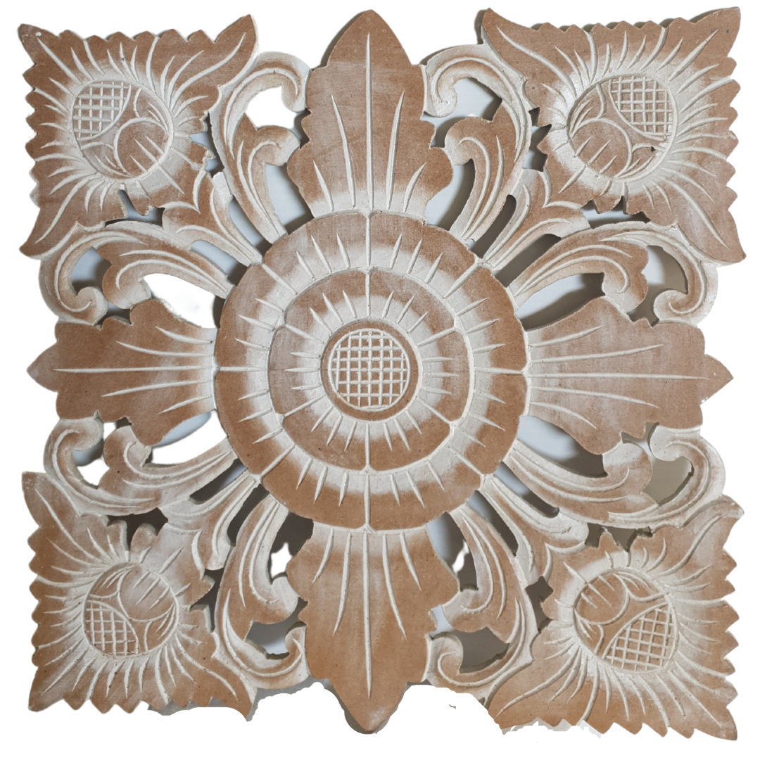 Square Floral Wall Artwork - Azure Decor